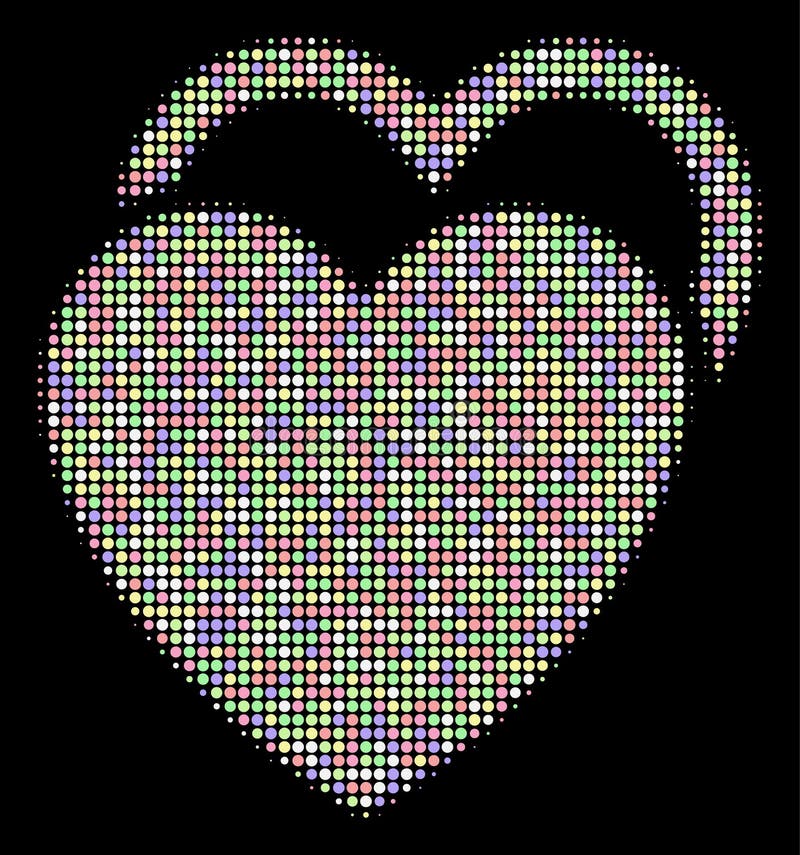 Love Hearts Halftone Mosaic of Dots Stock Vector - Illustration of ...