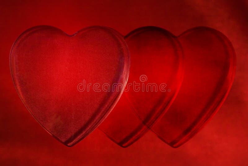 Two Red Love Hearts Joined Together Stock Photo - Image of romance ...