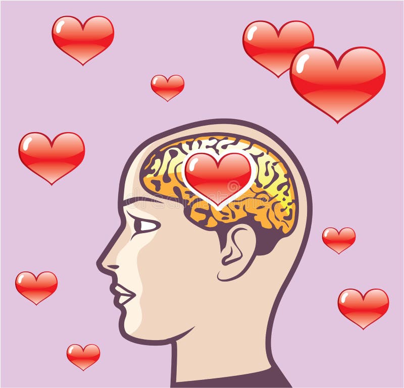 Love Hearts in the Mind Vector Stock Vector - Illustration of concept ...