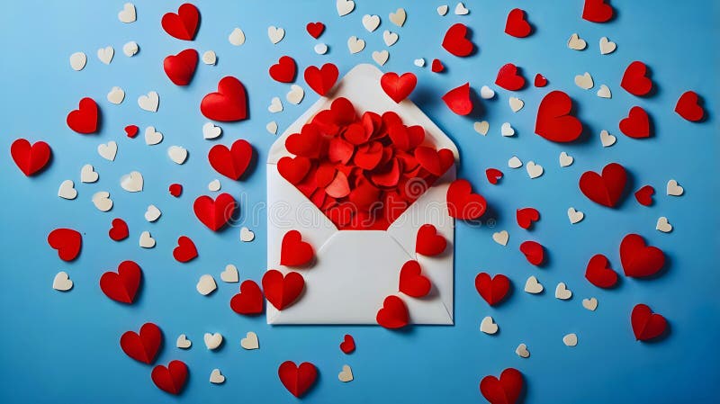 Love Hearts Overflowing from an Envelope of Affection Stock ...