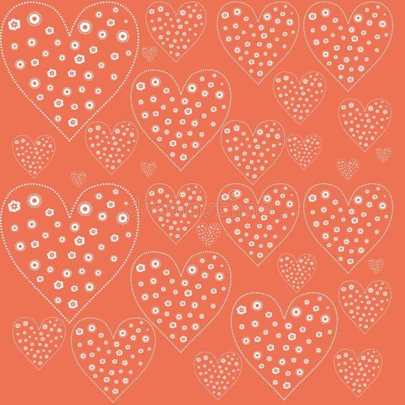 Love Hearts Pattern Silhouette Stock Vector - Illustration of beautiful ...