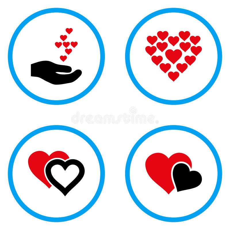 Love Hearts Rounded Vector Icons Stock Vector - Illustration of ...