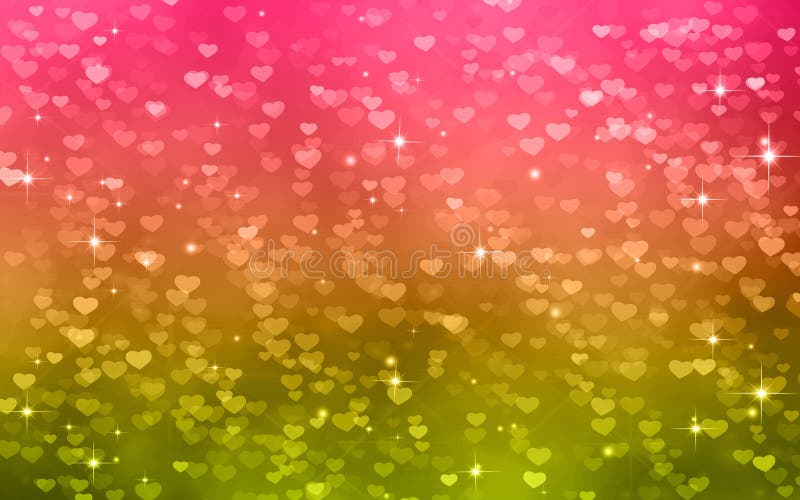 Love Hearts Sparkle Glitter Glow Particle Bokeh Background Stock ...