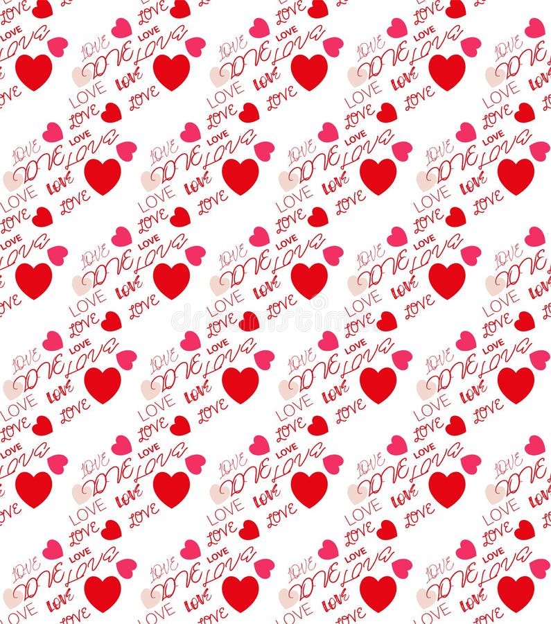 Love Hearts and Text Messages Repeating Vector Patten Stock Vector ...