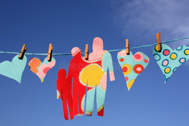 Love Hearts on Clothes Line Stock Image - Image of line, hung: 13753873