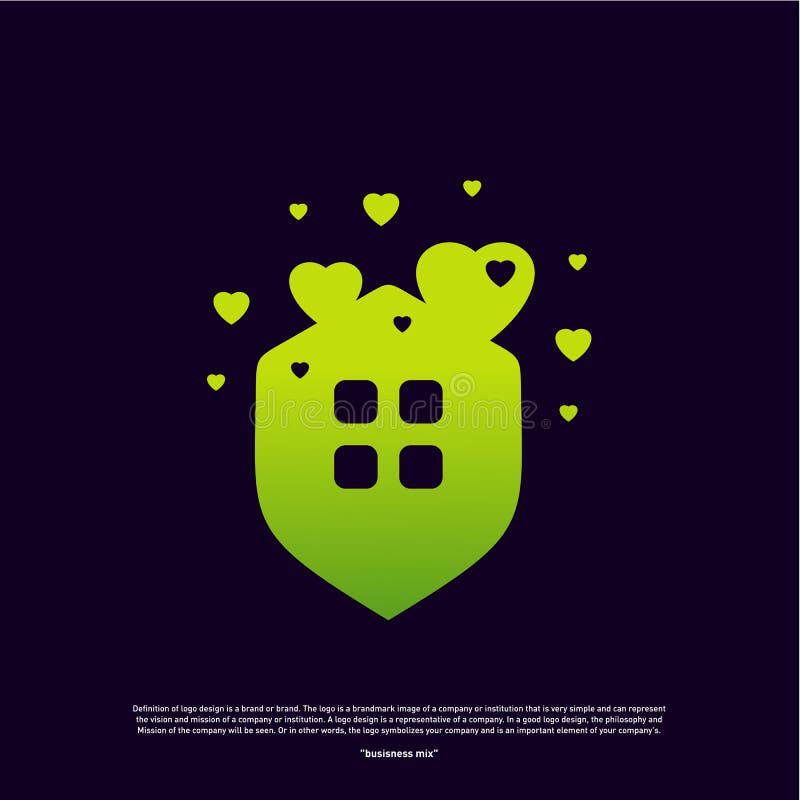 Love Home Logo Design Concept. Business Love House Logo Vector Template ...