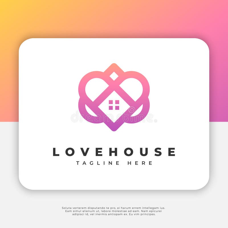 Love House Logo Design Inspiration, Vector Illustration Stock Vector ...