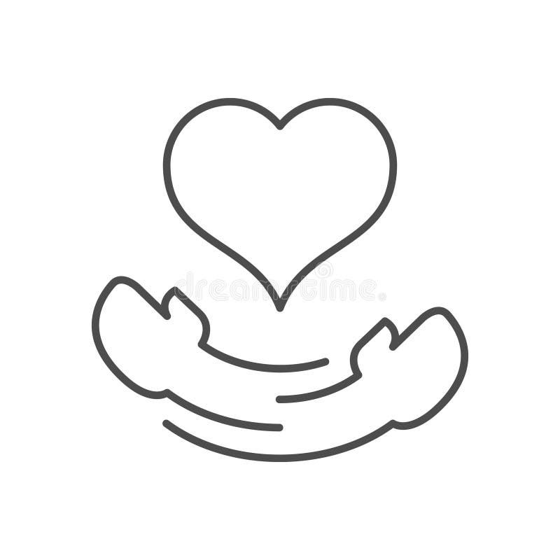 Love hug line outline icon stock vector. Illustration of valentine ...