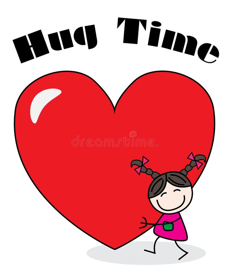 Hug time stock illustration. Illustration of banner, card - 49371061