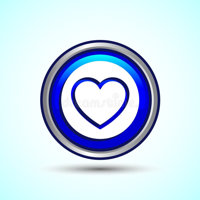 Love Icon Button Design Illustration, Heart Sign Stock Vector ...
