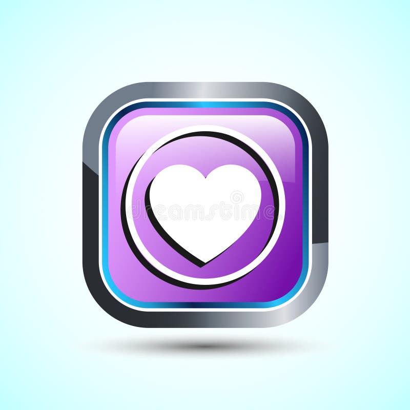 Love Icon Button Design Illustration, Heart Sign Stock Vector ...