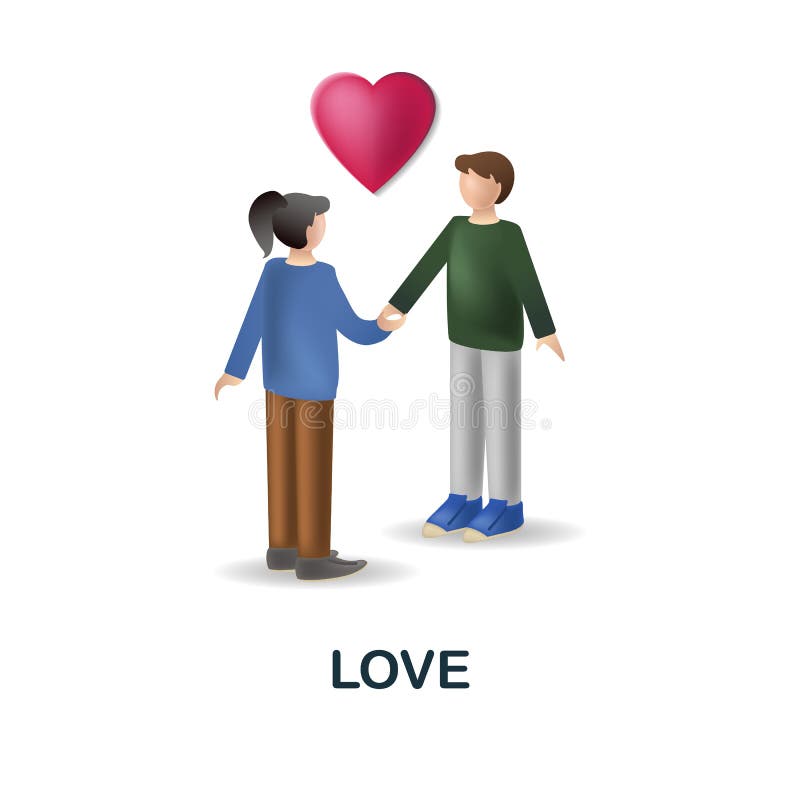 Love Icon in 3d. Colored Illustration from Core Values Collection Stock ...