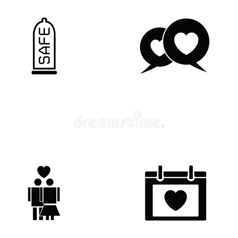Love icon set stock vector. Illustration of design, romantic - 107350116