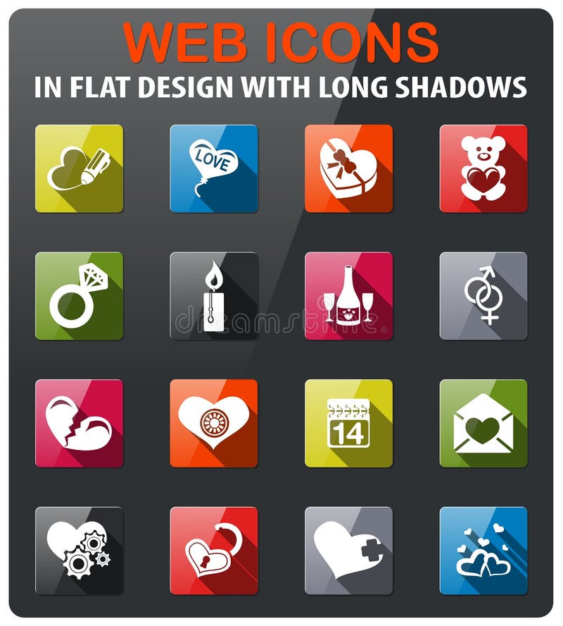 Love icon set stock illustration. Illustration of figure - 88349559