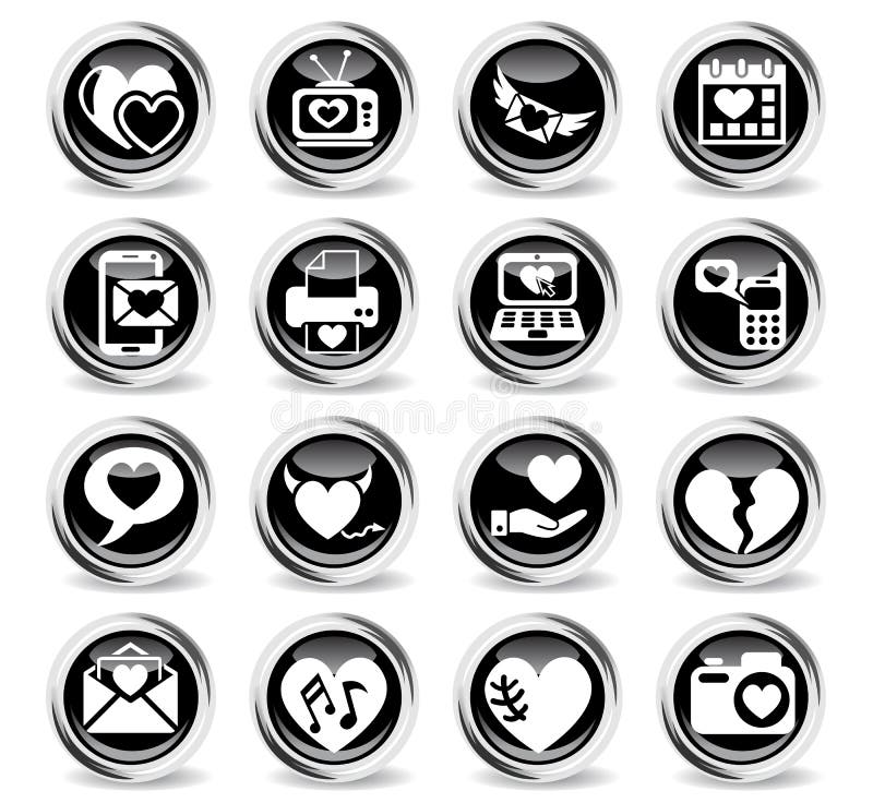 Love icon set stock illustration. Illustration of music - 88571985