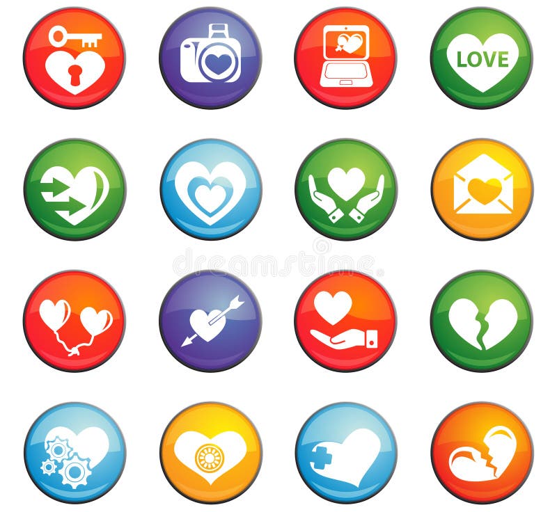 Love icon set stock illustration. Illustration of valentines - 89202519