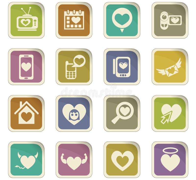 Love icon set stock illustration. Illustration of love - 89213240