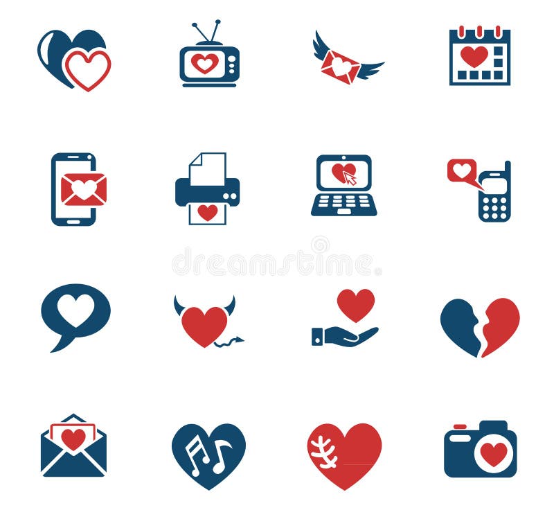Love icon set stock vector. Illustration of emotion, symbol - 88274468