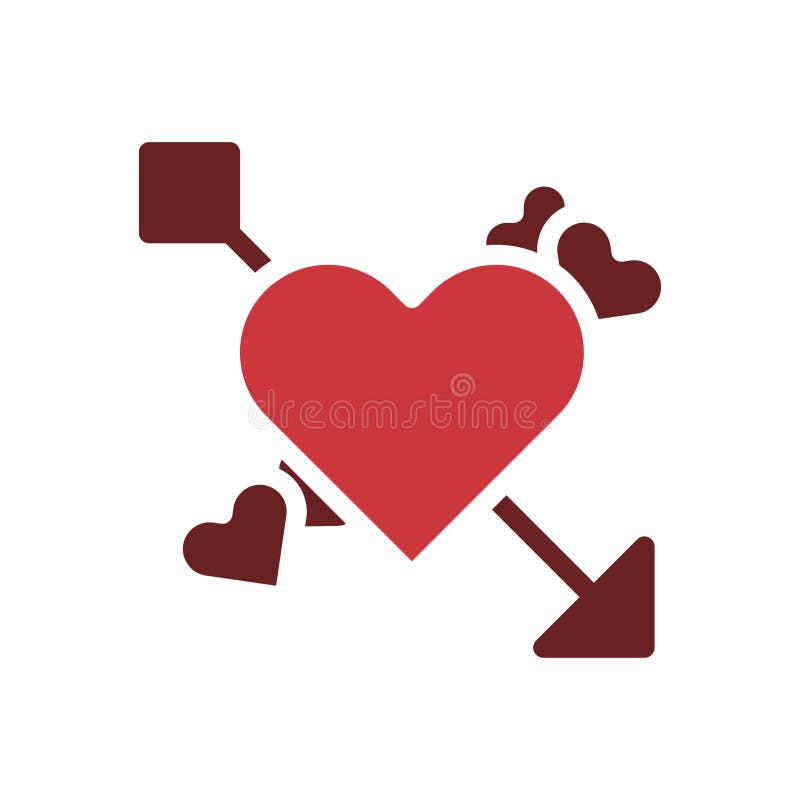 Love Icon Solid Brown Red Style Valentine Illustration Symbol Perfect ...