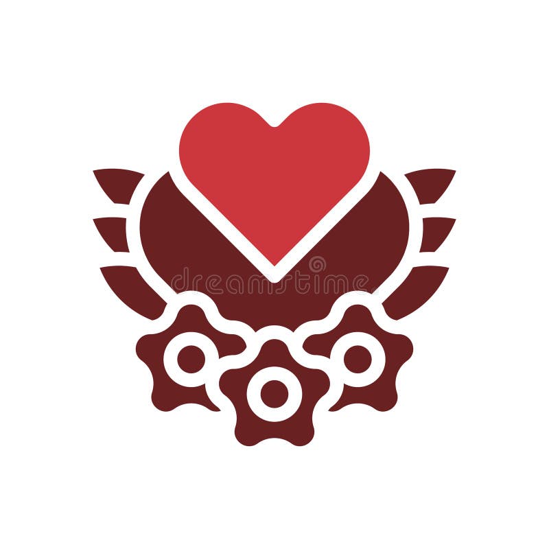Love Icon Solid Brown Red Style Valentine Illustration Symbol Perfect ...