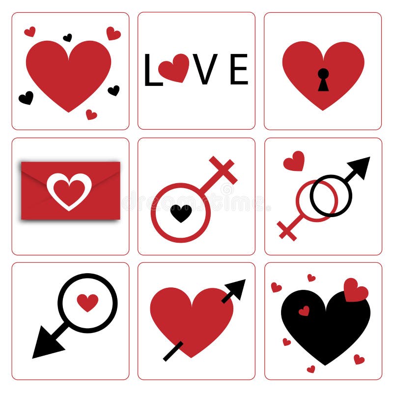 Valentines Day Stamps stock vector. Illustration of heart - 28811755