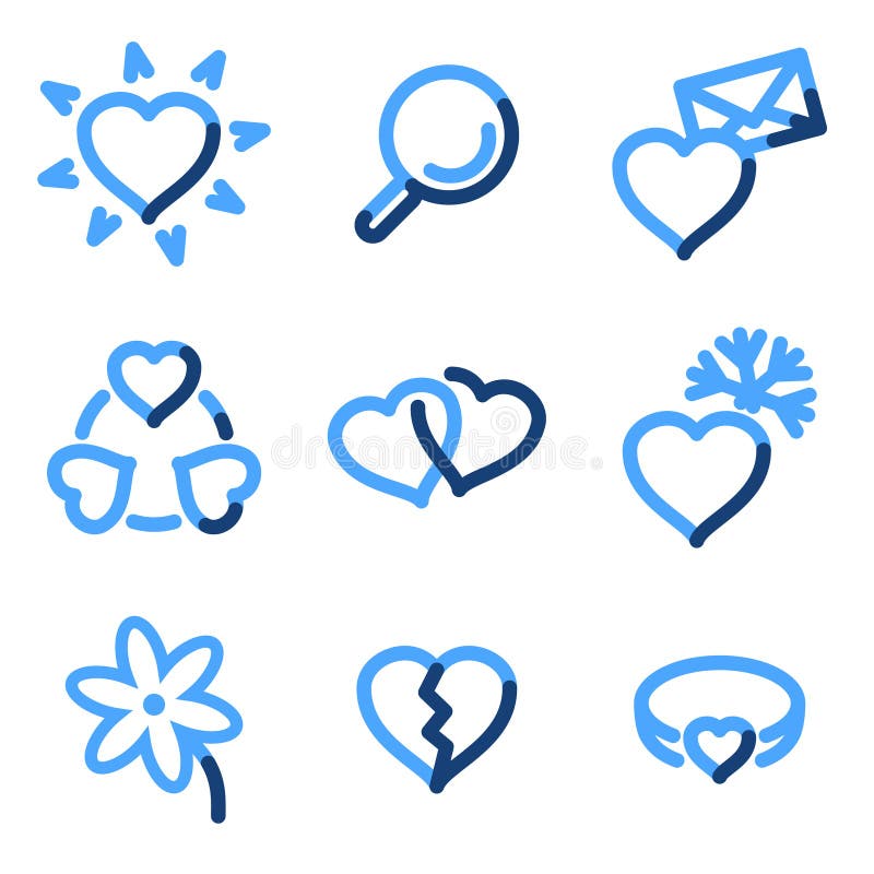 Love icons stock vector. Illustration of hearts, button - 6406376
