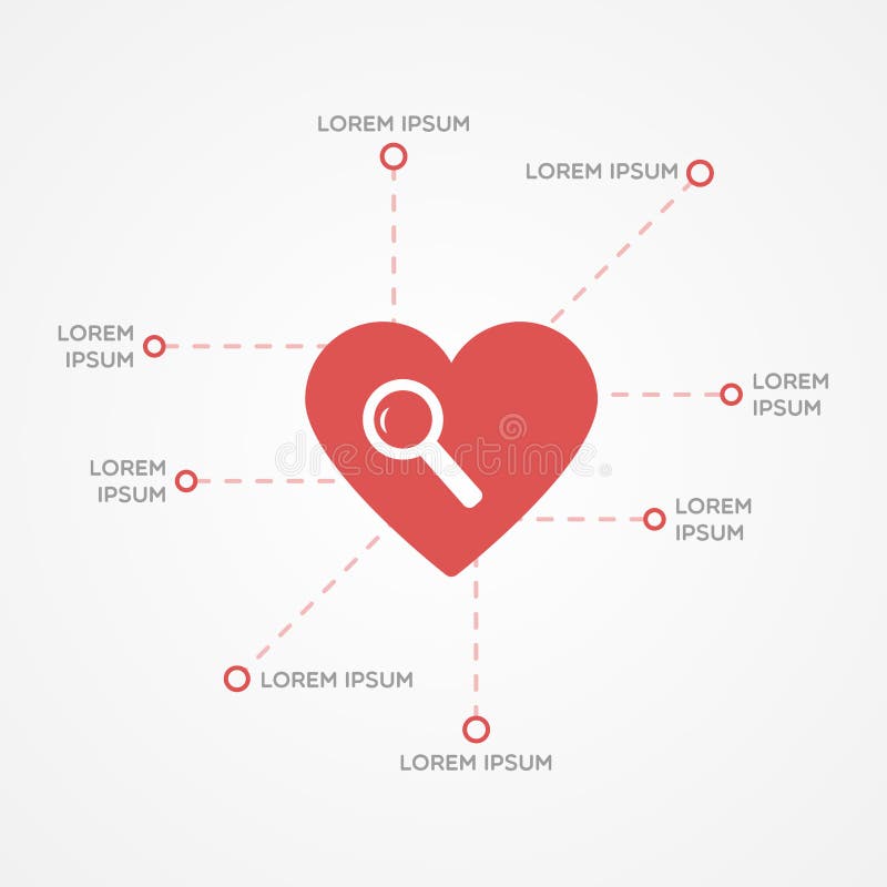 Love Infographics. Heart Shape. Data Visualization. Flat Design, Vector ...