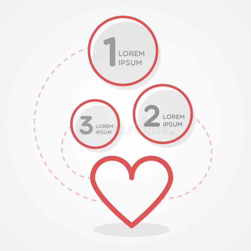 Love Infographics. Heart Shape. Data Visualization. Flat Design, Vector ...