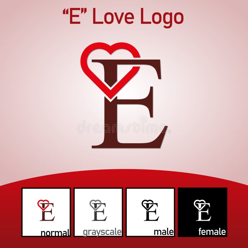 Love Inspired Letter E Logo Stock Vector - Illustration of icon ...