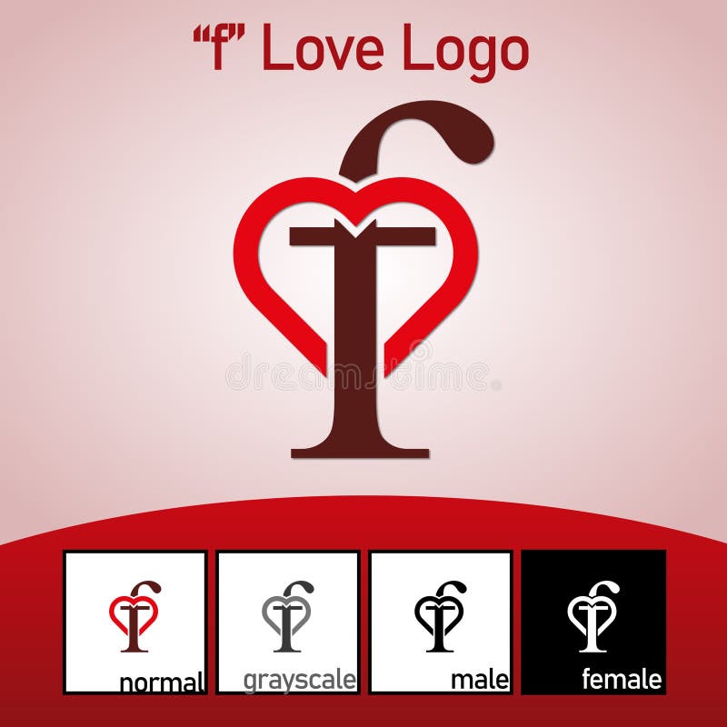 Love Inspired Letter F Logo Stock Vector - Illustration of icon ...