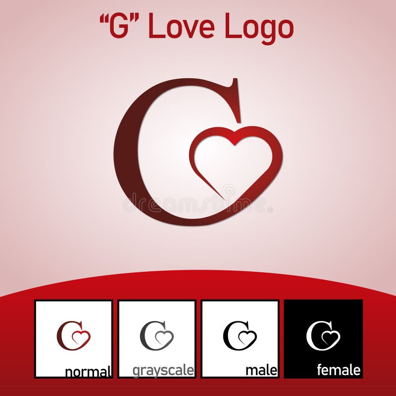 Love Inspired Letter G Logo Stock Illustration - Illustration of letter ...