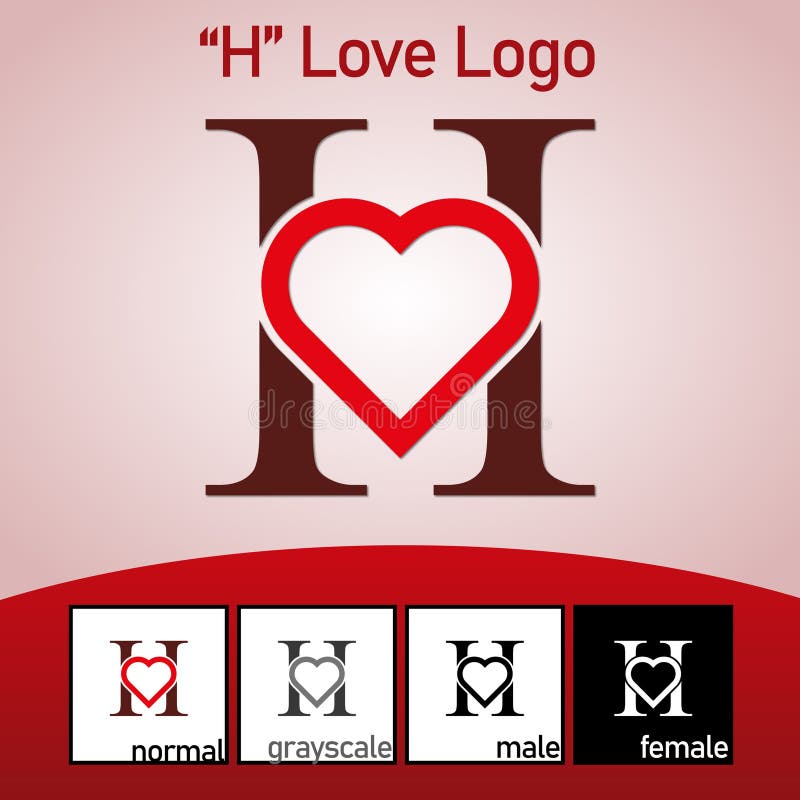 Love Inspired Letter H Logo Stock Illustration - Illustration of ...