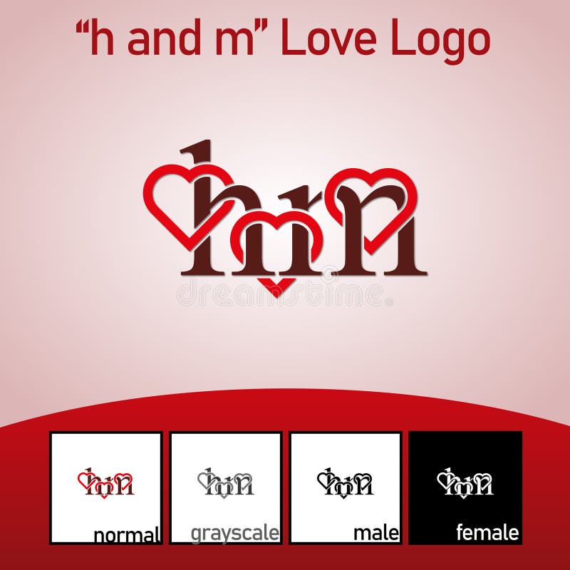 Love Inspired Letter H and M Logo Stock Vector - Illustration of ...