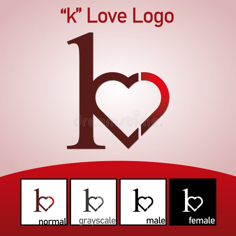 Love Inspired Letter K Logo Stock Vector - Illustration of design ...