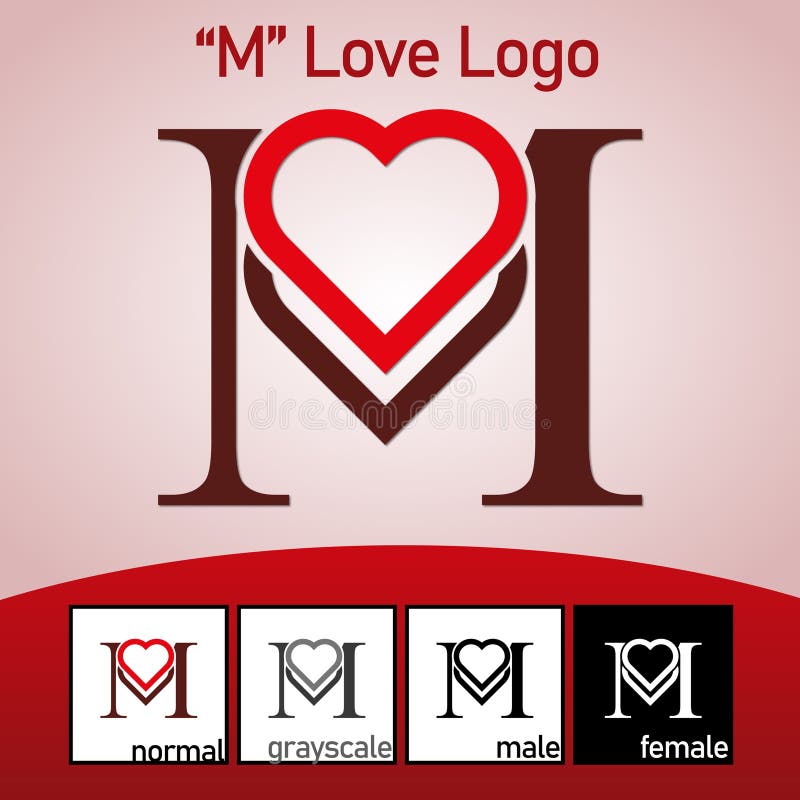 Love Inspired Letter M Logo Stock Vector - Illustration of emblem, logo ...