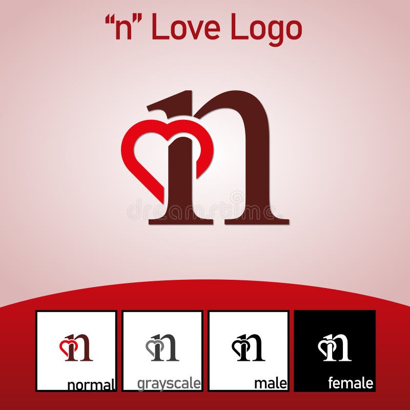 Love Inspired Letter N Logo Stock Vector - Illustration of branding ...