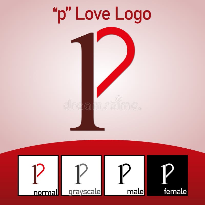 Love Inspired Letter P Logo Stock Illustration - Illustration of love ...