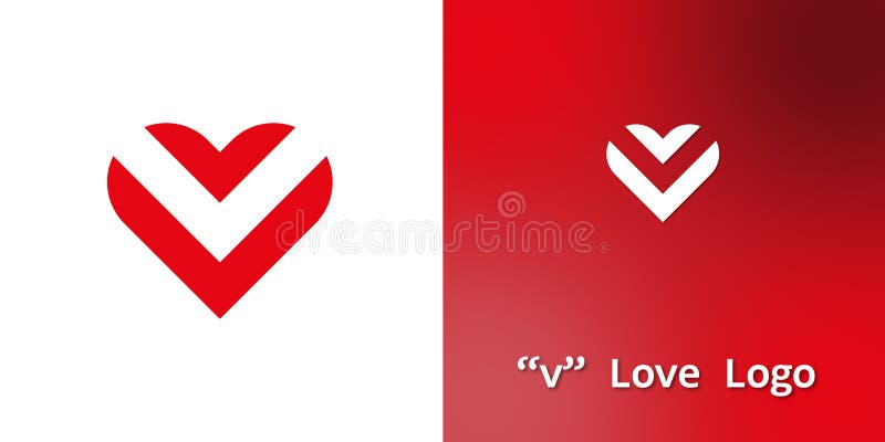 Love Inspired Letter V Logo Stock Vector - Illustration of branding ...