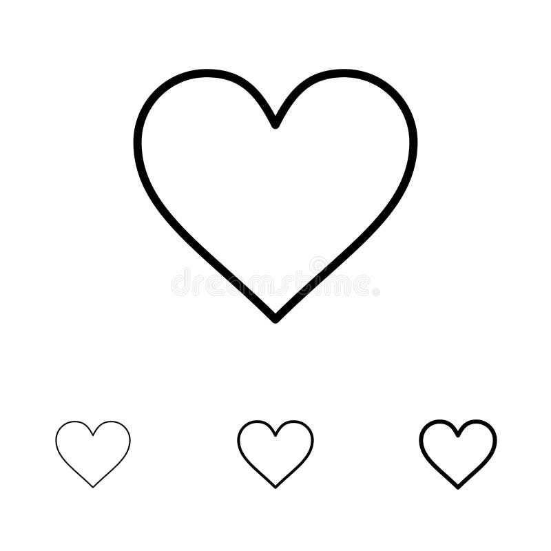 Love, Instagram, Interface, Like Bold and Thin Black Line Icon Set ...