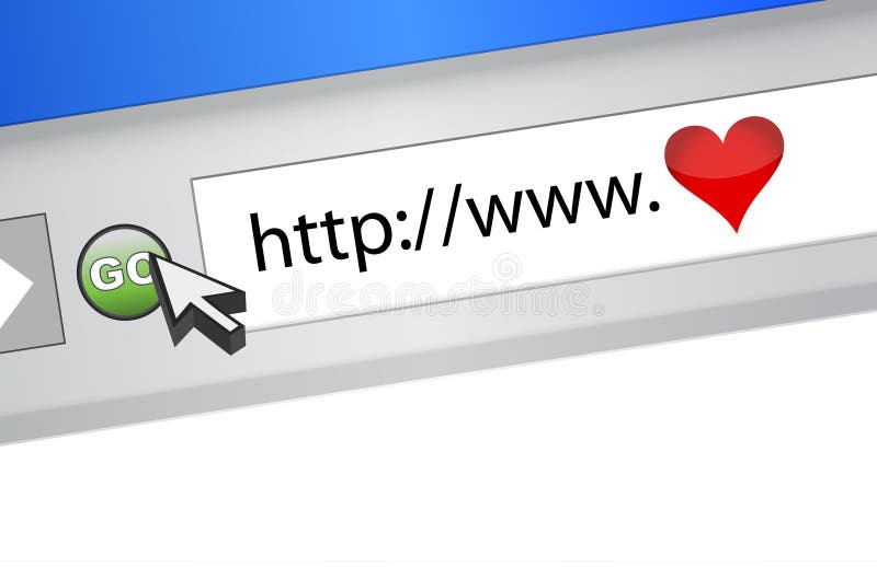 Computer Love Connection. Internet Communication Stock Illustration ...