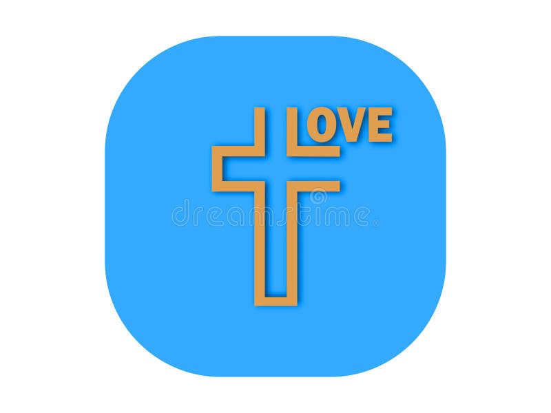 Love Jesus Christian Cross Icon Stock Vector - Illustration of ...