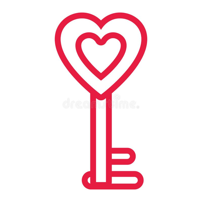 Love Key Heart Happy Valentines Day Stock Vector - Illustration of ...