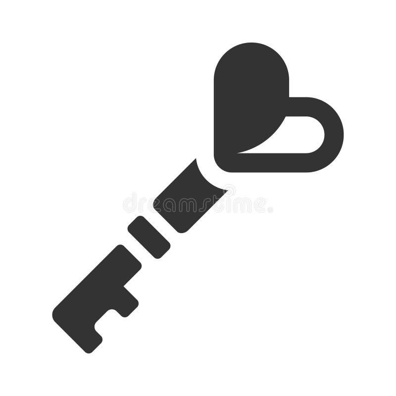 Love key Icon stock vector. Illustration of heart, valentine - 321219088