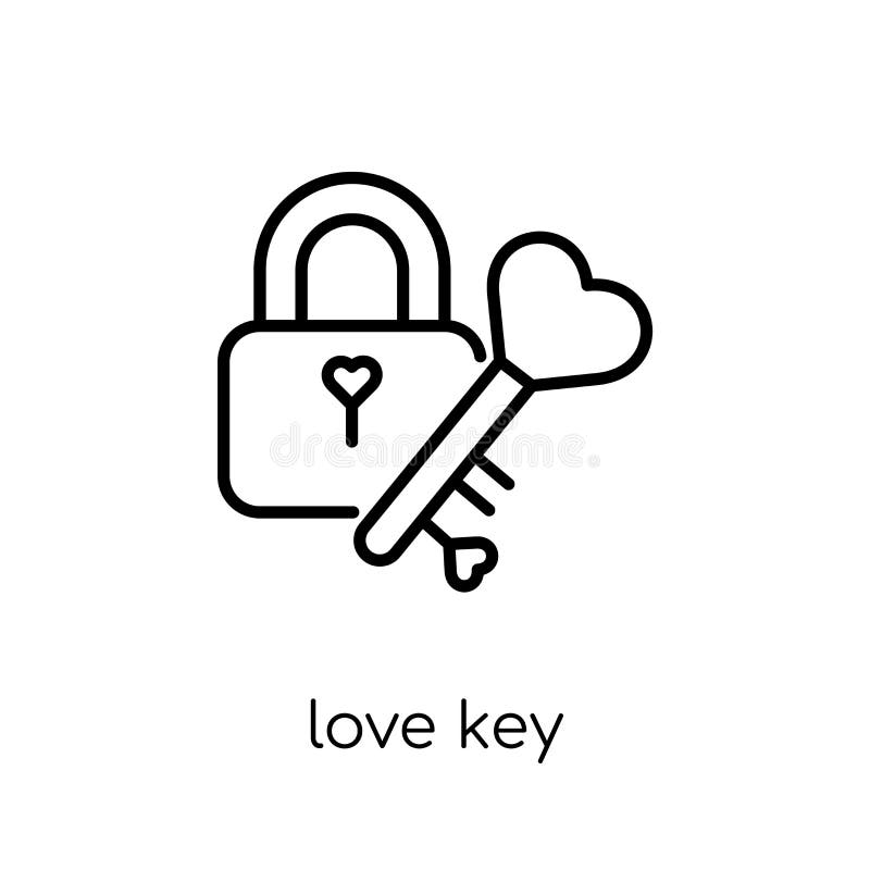 Love Key Icon from Wedding and Love Collection. Stock Vector ...