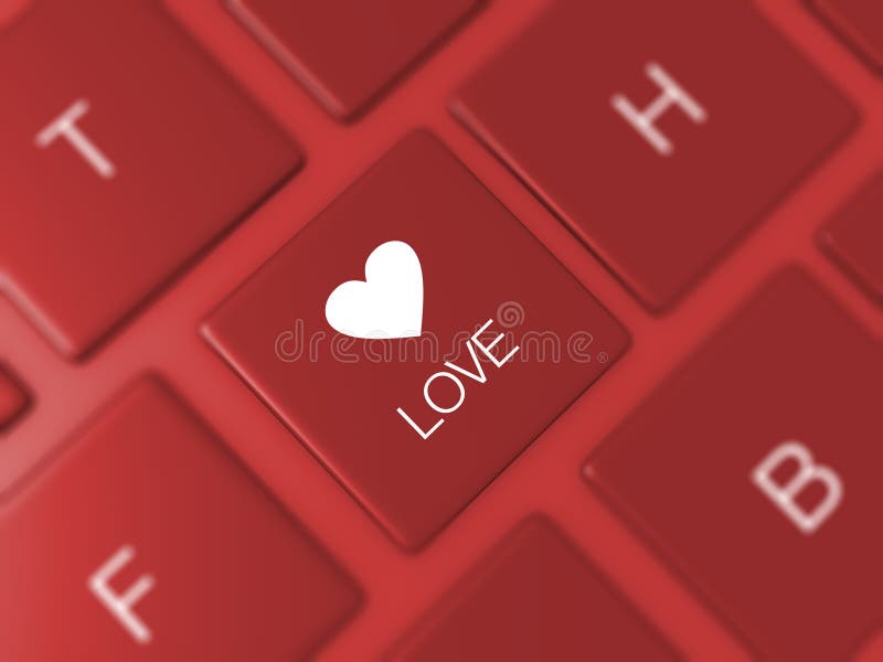 I love you keyboard sign stock illustration. Illustration of computer ...