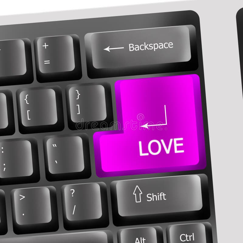 Love on keyboard stock illustration. Illustration of button - 28209631
