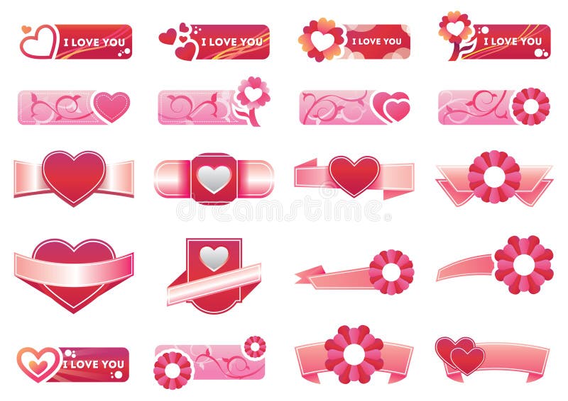 Love Labels Collection. Vector Illustration Decorative Design Stock ...