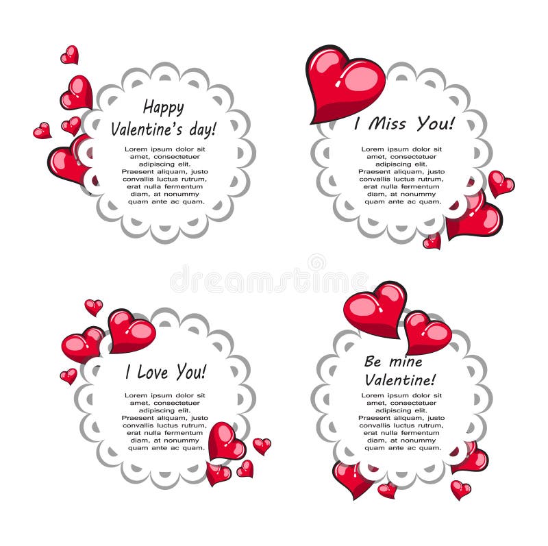 Love Labels with I Love You Text Stock Vector - Illustration of card ...