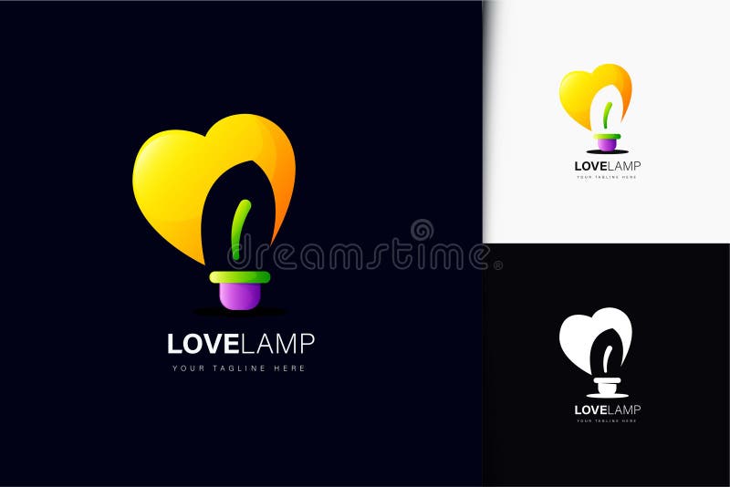 Love Lamp Logo Design with Gradient Stock Vector - Illustration of love ...