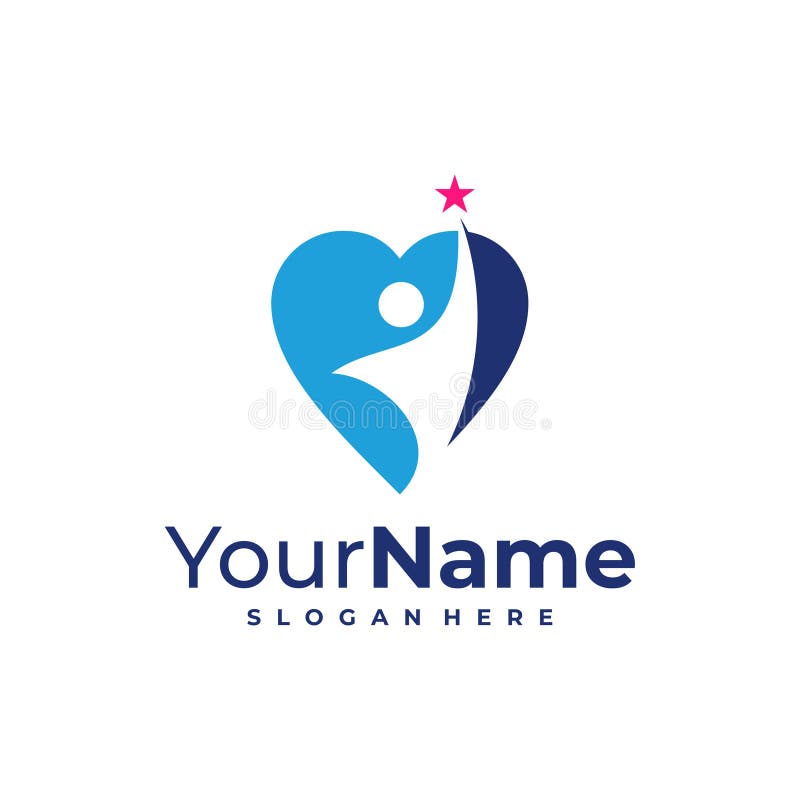 Love with Leader Logo Design Template. Love with People Logo Vector ...